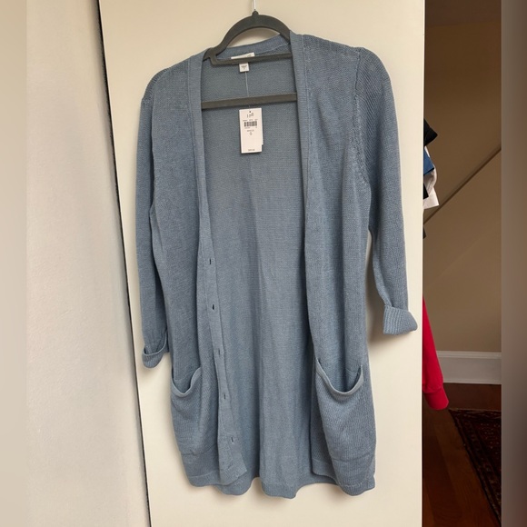 J. Jill | Sweaters | J Jill Blue Cardigan Sweater With 34 Sleeves ...